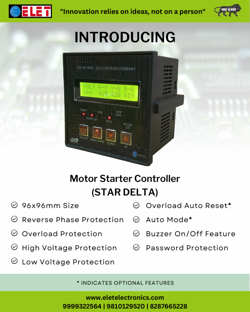 Motor Starter Controller DOL & Star Delta - Elet Electronics