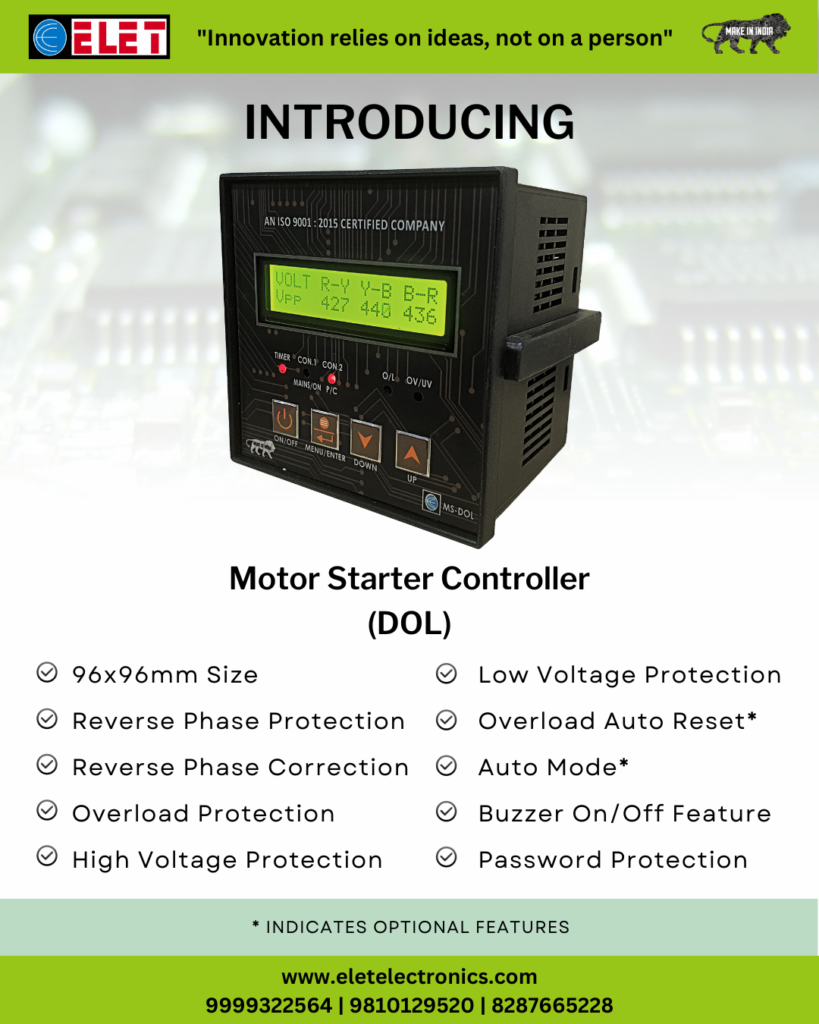 Motor Starter Controller DOL & Star Delta - Elet Electronics